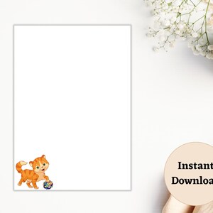 Printable Kawaii Cat Stationery, Cute Cat Lover Letter Writing Paper ...