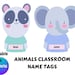 Editable Animals Classroom Name Tag, Cute Animal Name Tags, Classroom ...