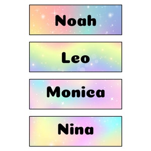 Editable Rainbow Classroom Name Tags, Classroom Label, Classroom ...