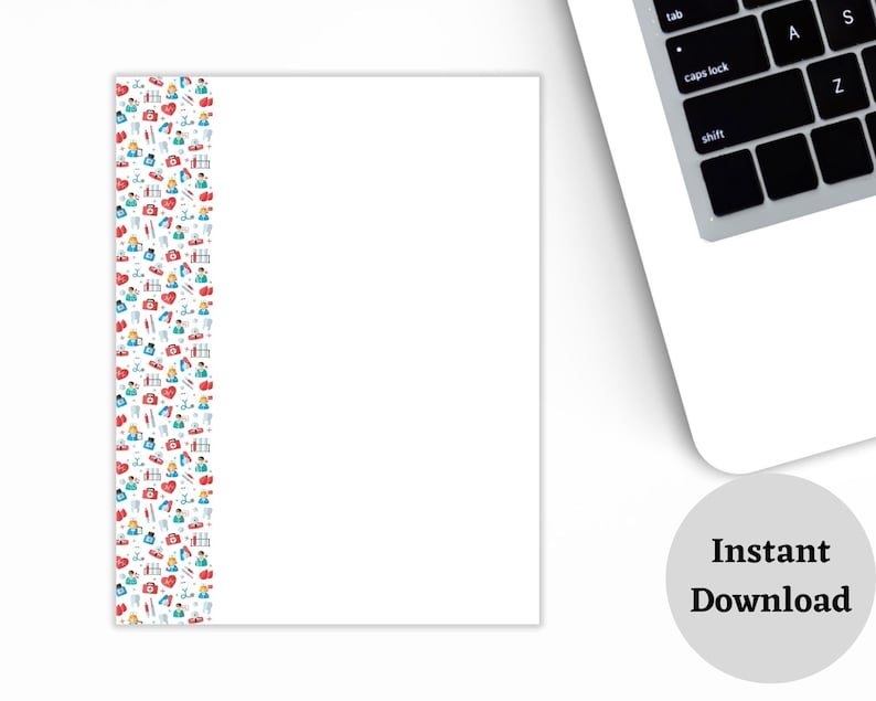 Printable Medical Stationery, Doctor Nurse Journaling Pages Lined ...