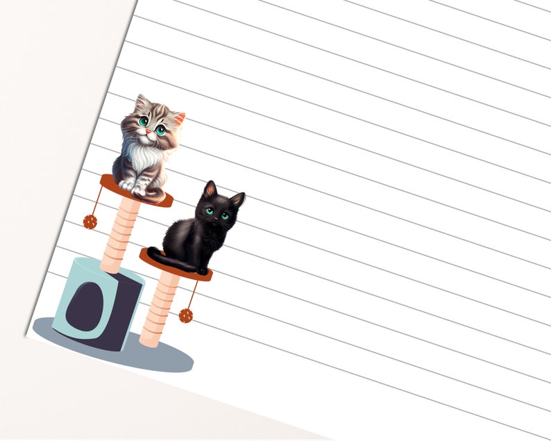 Printable Cute Cats Stationery, Kitten Stationery, Writing Paper ...