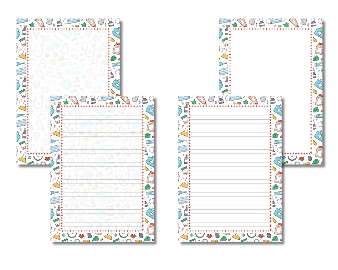 Printable Medical Stationery, Doctor Nurse Journaling Pages Lined ...