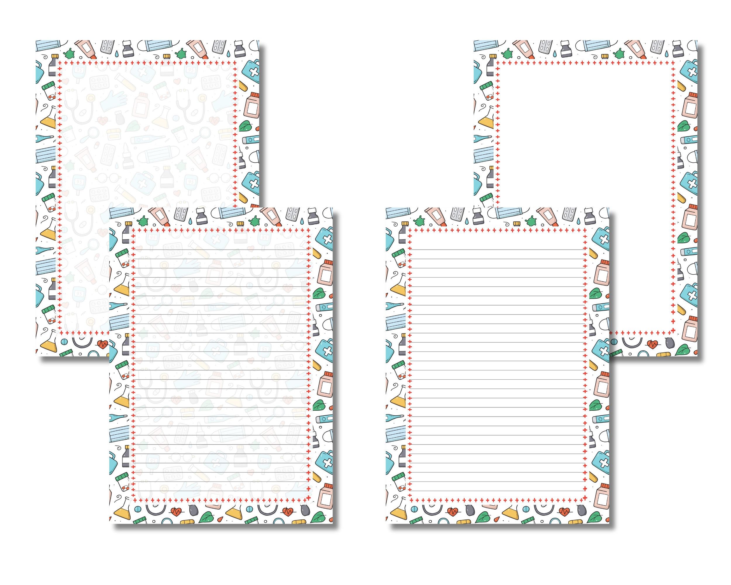 Printable Medical Stationery, Doctor Nurse Journaling Pages Lined ...