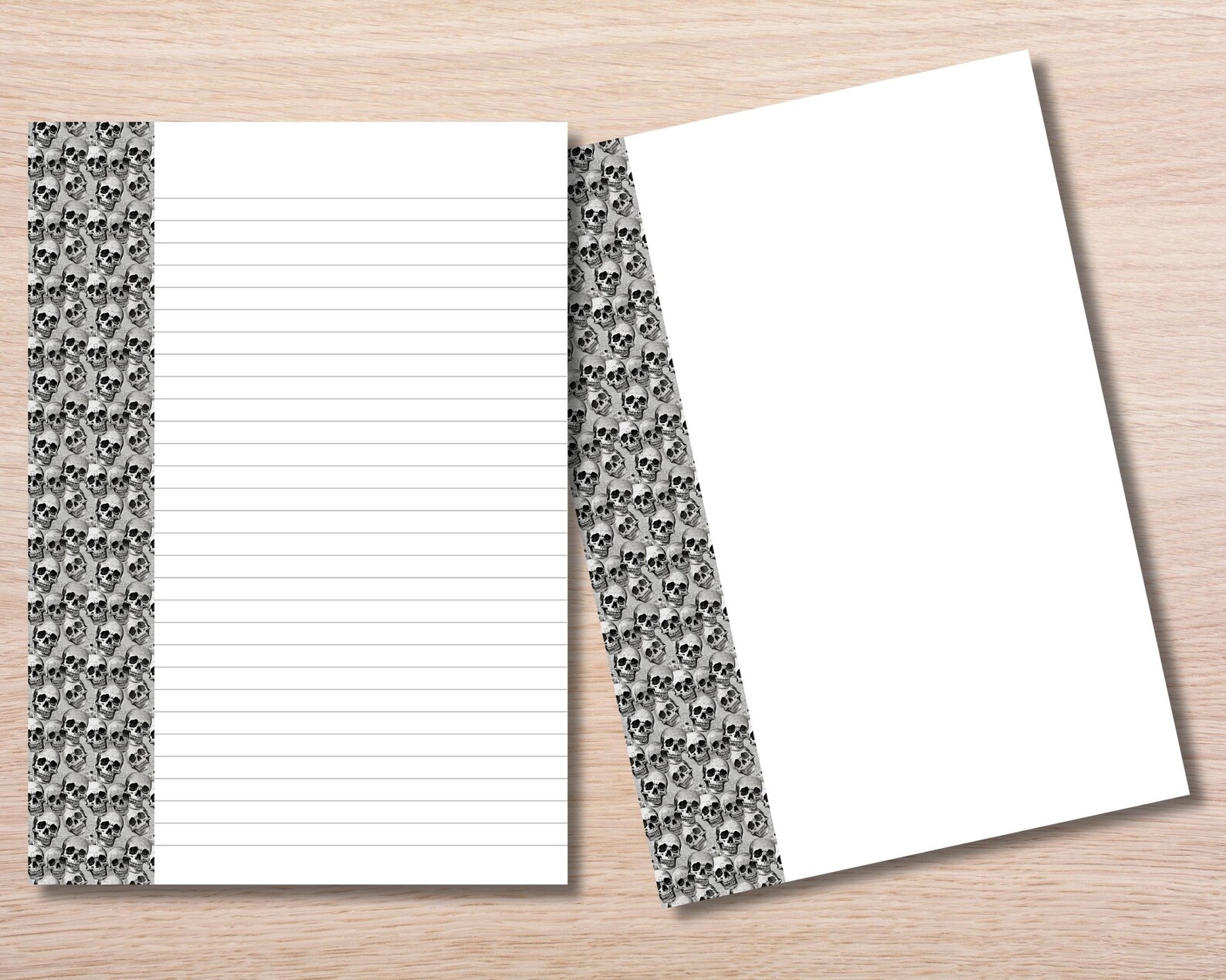 Printable Skull Stationery, Letter Writing Paper, Skeleton Writing ...