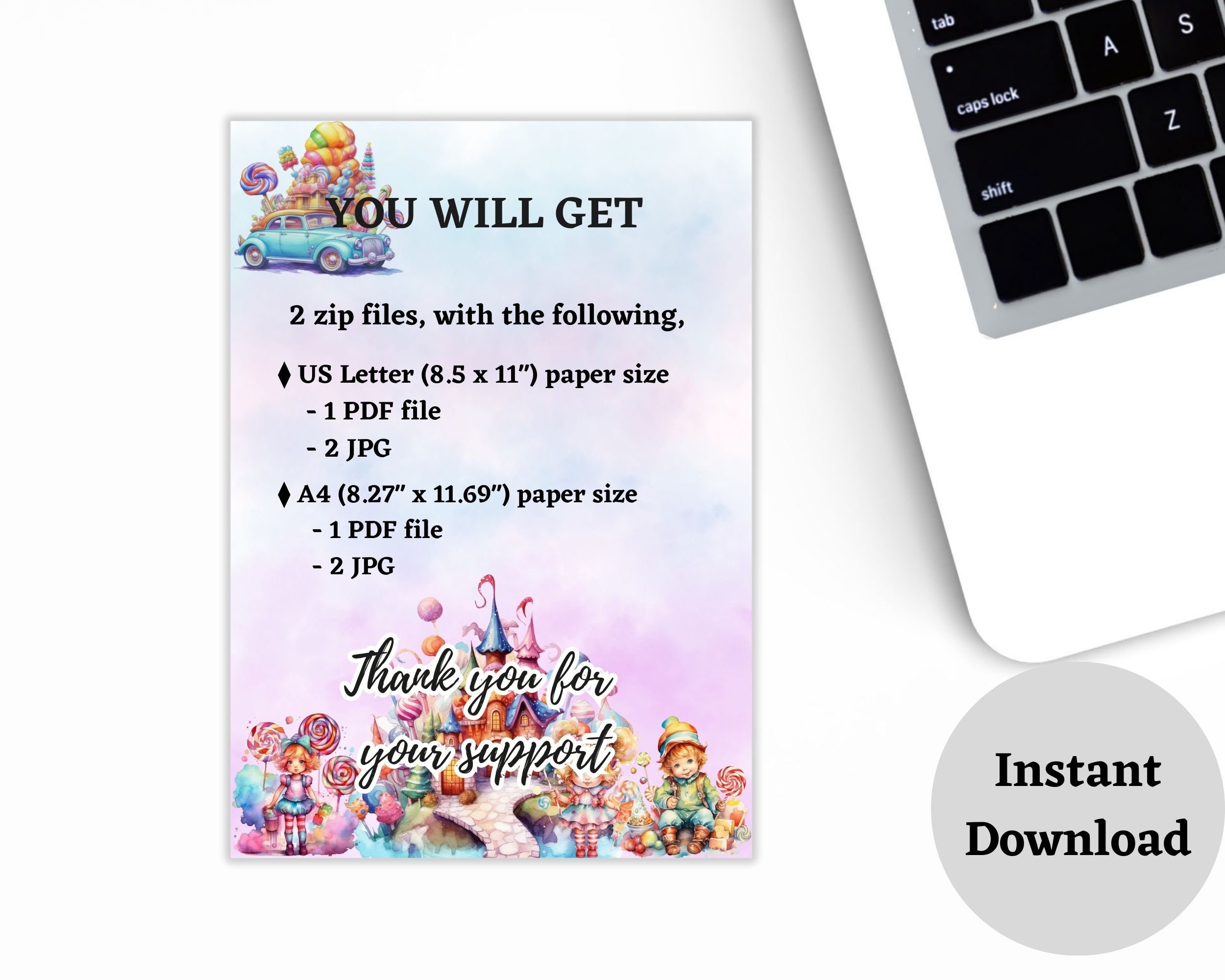 Printable Candy Land Stationery, Letter Writing Paper, Lined and ...