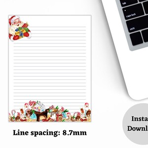 Printable Santa Christmas Stationery, Christmas Letter Writing Paper ...