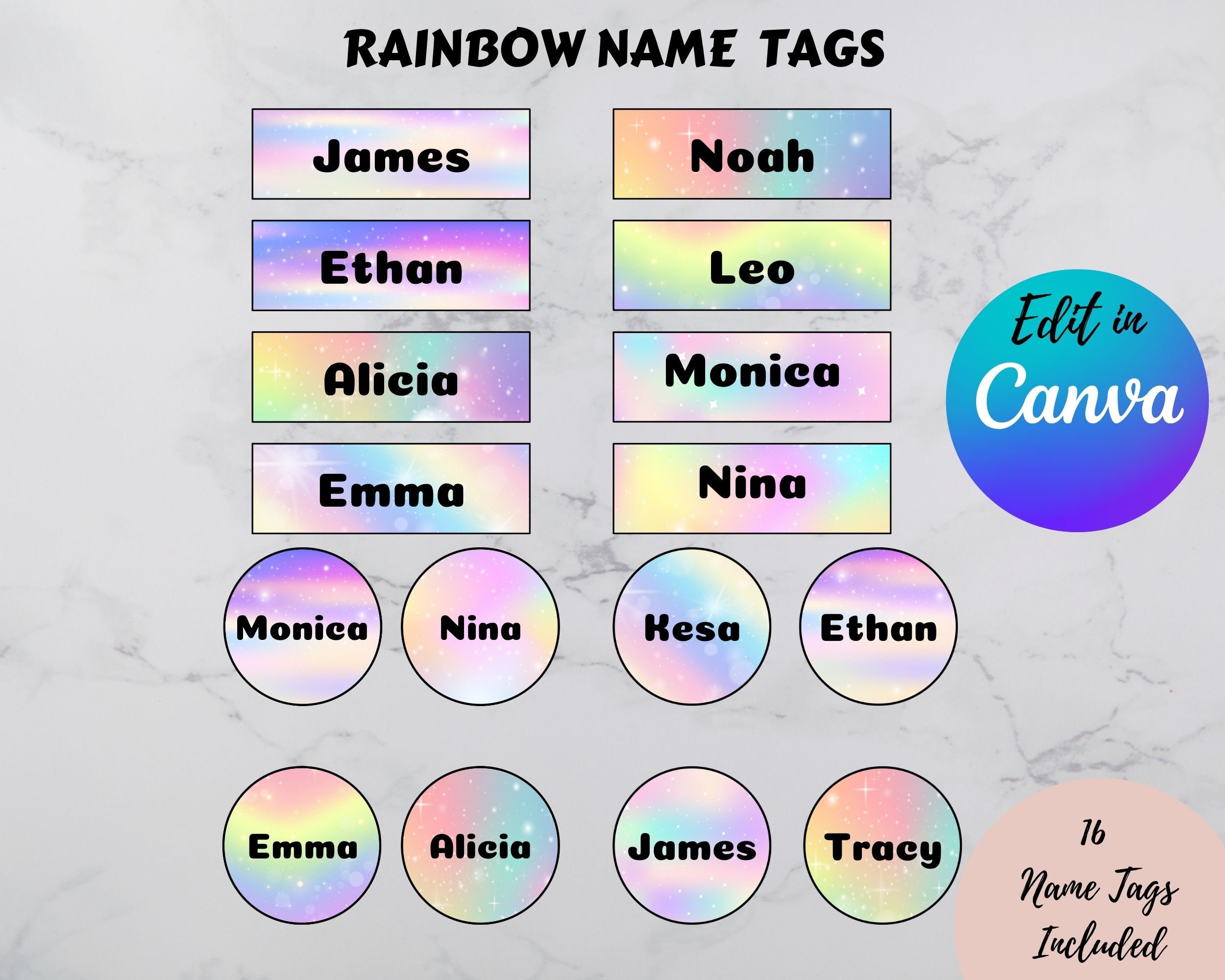 Editable Rainbow Classroom Name Tags, Classroom Label, Classroom ...