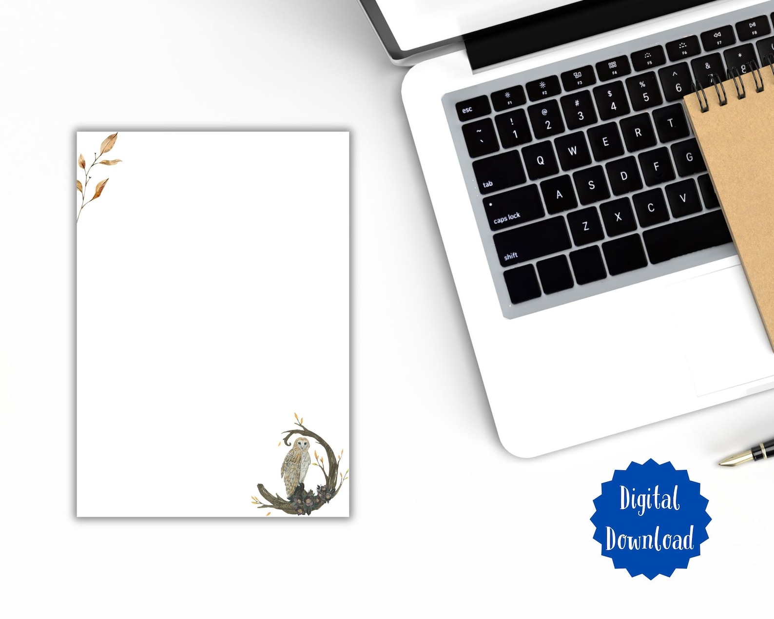 Printable Owl Stationery, Printable Stationery Lined and Unlined Paper ...