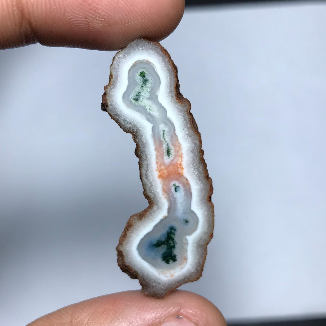 Natural Solar Moss Stalactite Slice: Gemstone for Jewelry (43x19x4mm ...