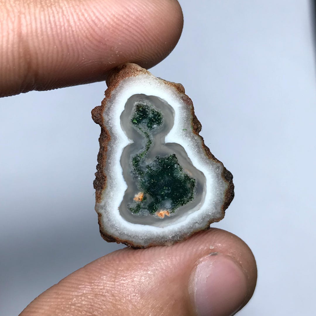 Natural Solar Moss Stalactite Slice: Gemstone for Jewelry (27x20x5mm ...