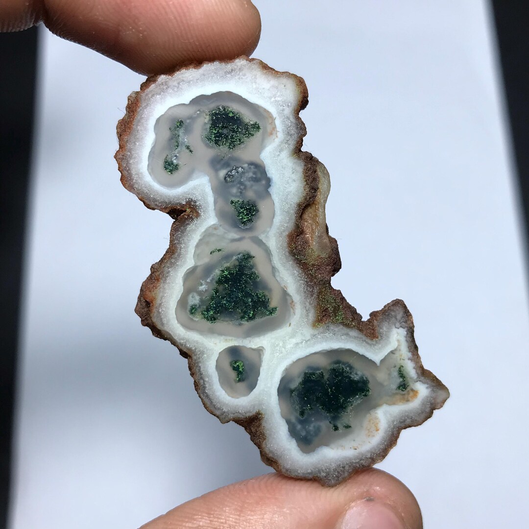 Natural Solar Moss Stalactite Slice: Gemstone for Jewelry (49x24x6mm ...
