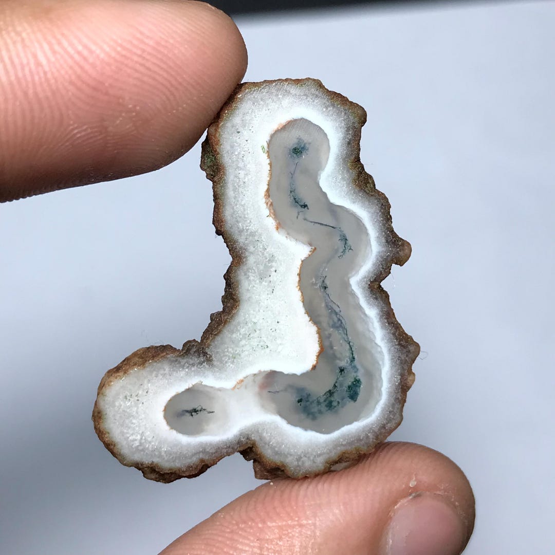 Natural Solar Moss Stalactite Slice: Gemstone for Jewelry (34x28x4mm ...
