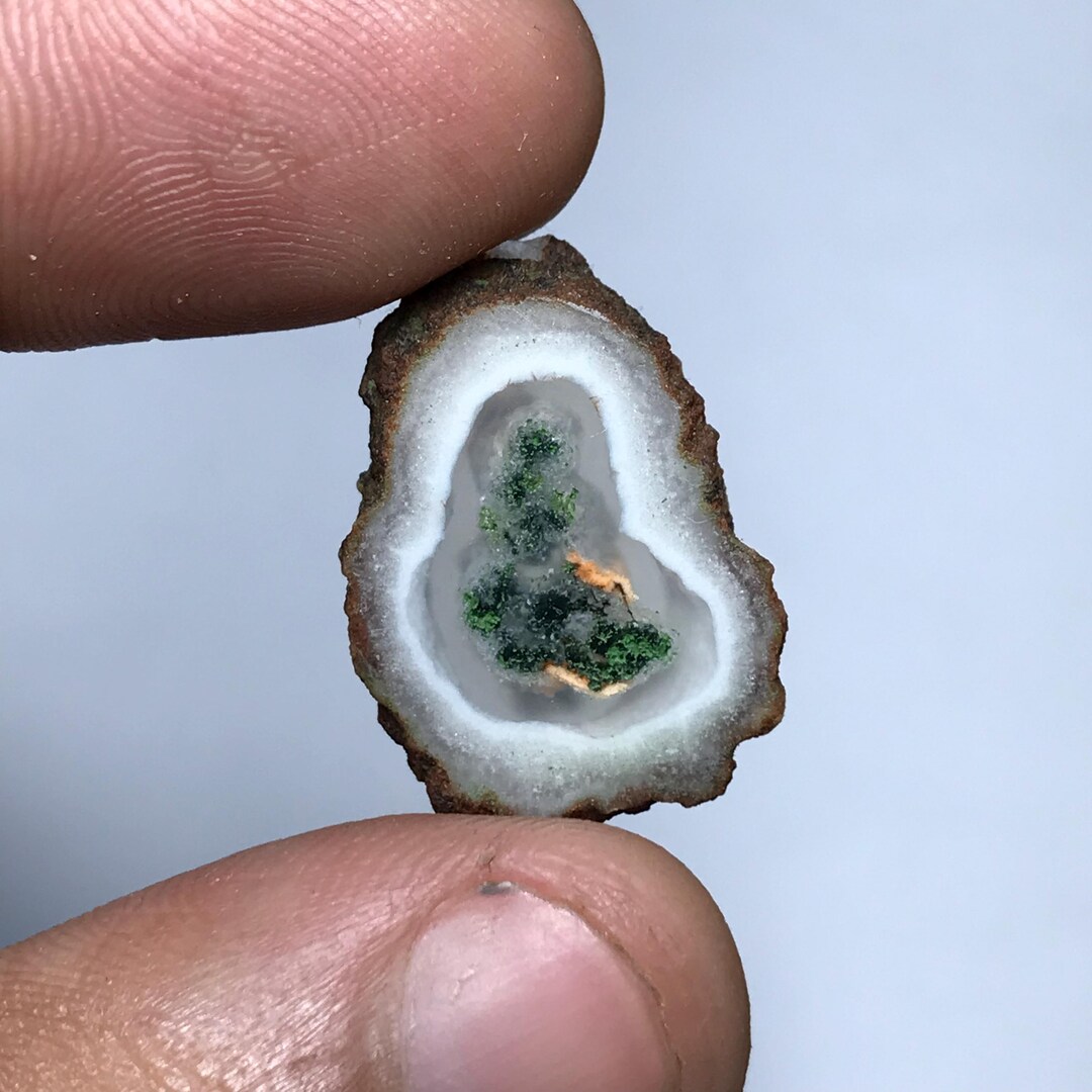 Natural Solar Moss Stalactite Slice: Gemstone for Jewelry (23x16x4mm ...