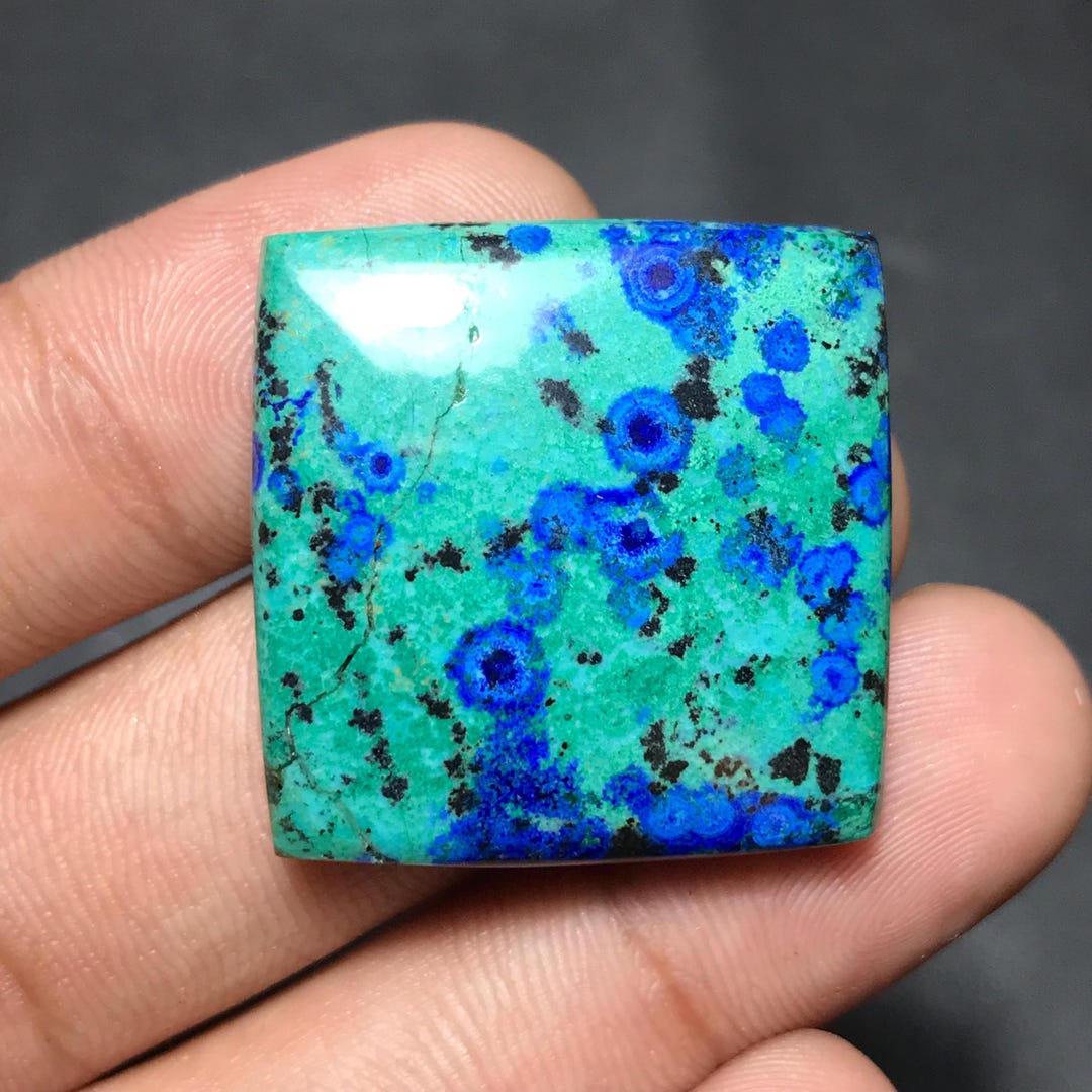Natural Blue Bird Azurite Cabochon: Cushion Gemstone for Jewelry ...