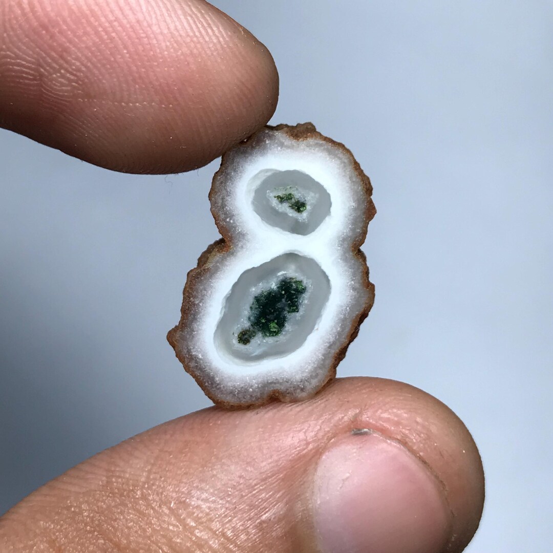 Natural Solar Moss Stalactite Slice: Gemstone for Jewelry (21x13x4mm, 9 ...