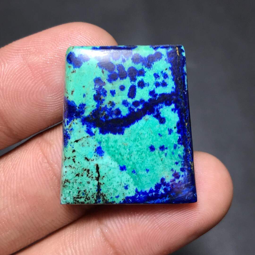Natural Blue Bird Azurite Cabochon: Cushion Gemstone for Jewelry ...