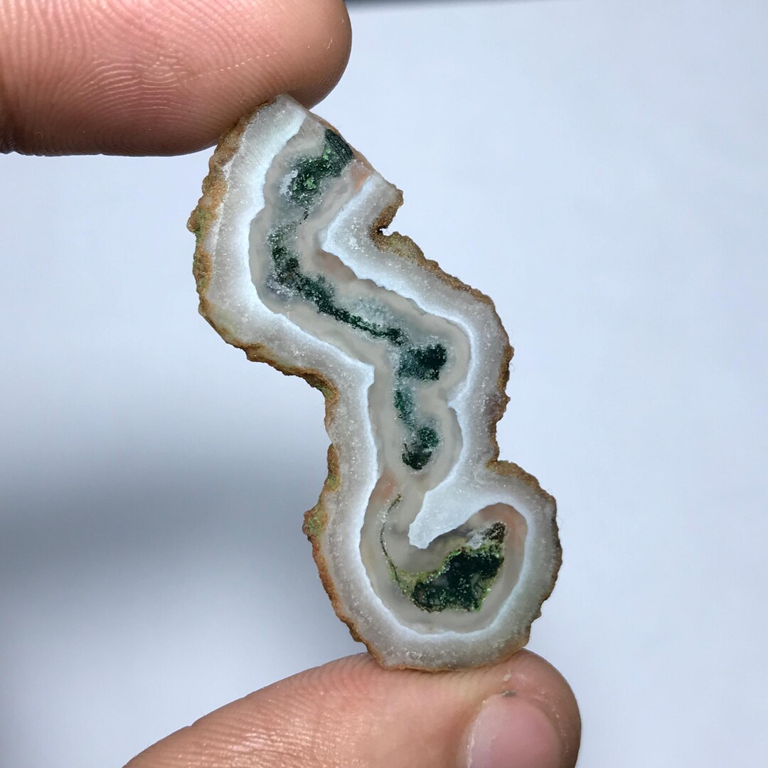 Natural Solar Moss Stalactite Slice: Gemstone for Jewelry (43x19x4mm ...