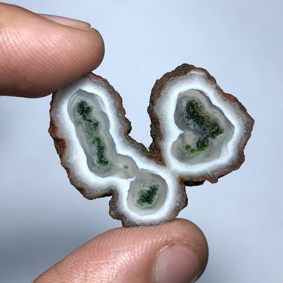 Natural Solar Moss Stalactite Slice: Gemstone for Jewelry (31x29x5mm ...