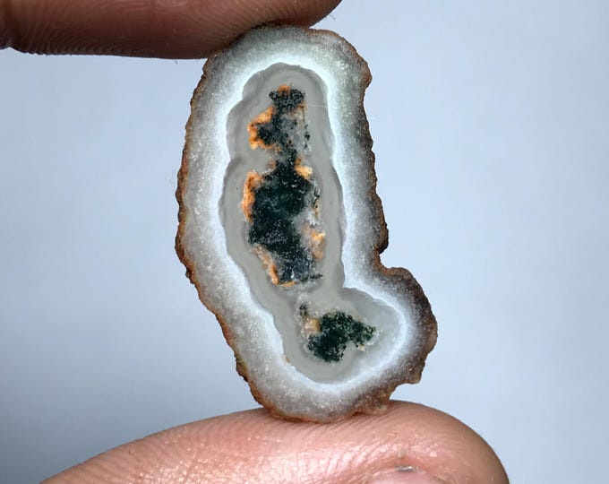 Natural Solar Moss Stalactite Slice: Gemstone for Jewelry (28x15x3mm ...
