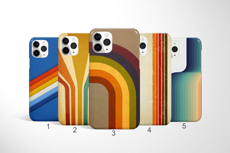 Retro Stripes Phone Case Aesthetic Vintage Cover for iPhone 16, 15, 14 ...