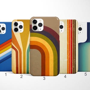 Retro Stripes Phone Case Aesthetic Vintage Cover, iPhone 17, 16, 15, 14 ...