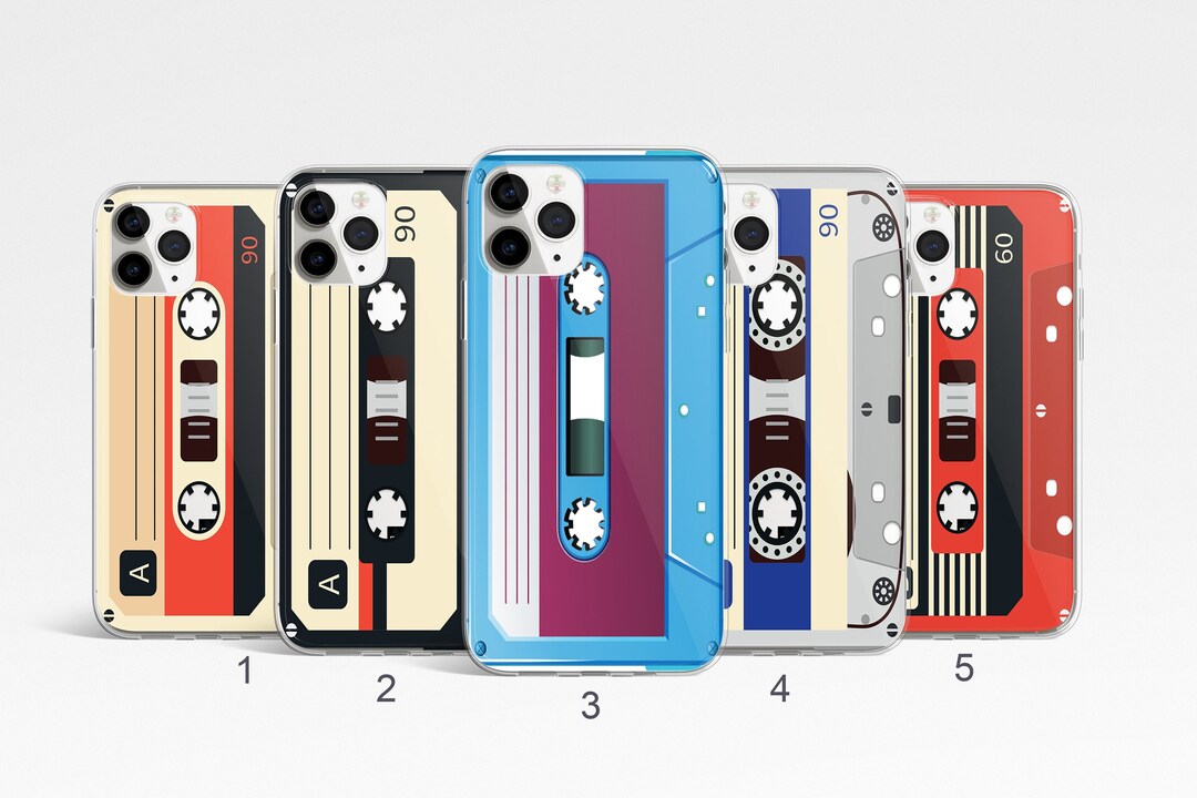 Cassette Tape Phone Case Retro Tape Phone Cover for iPhone 16, 15, 14 ...
