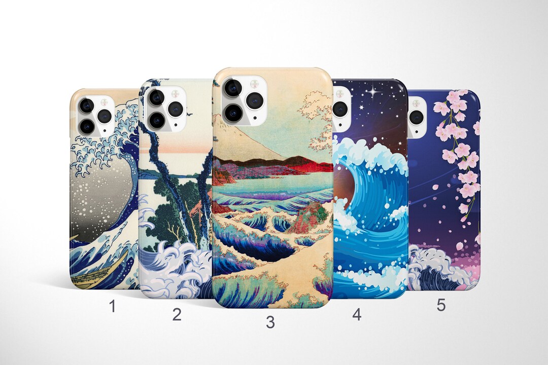 Japanese Wave Phone Case, Kanagawa Great Wave Cover for iPhone 16, 15 ...