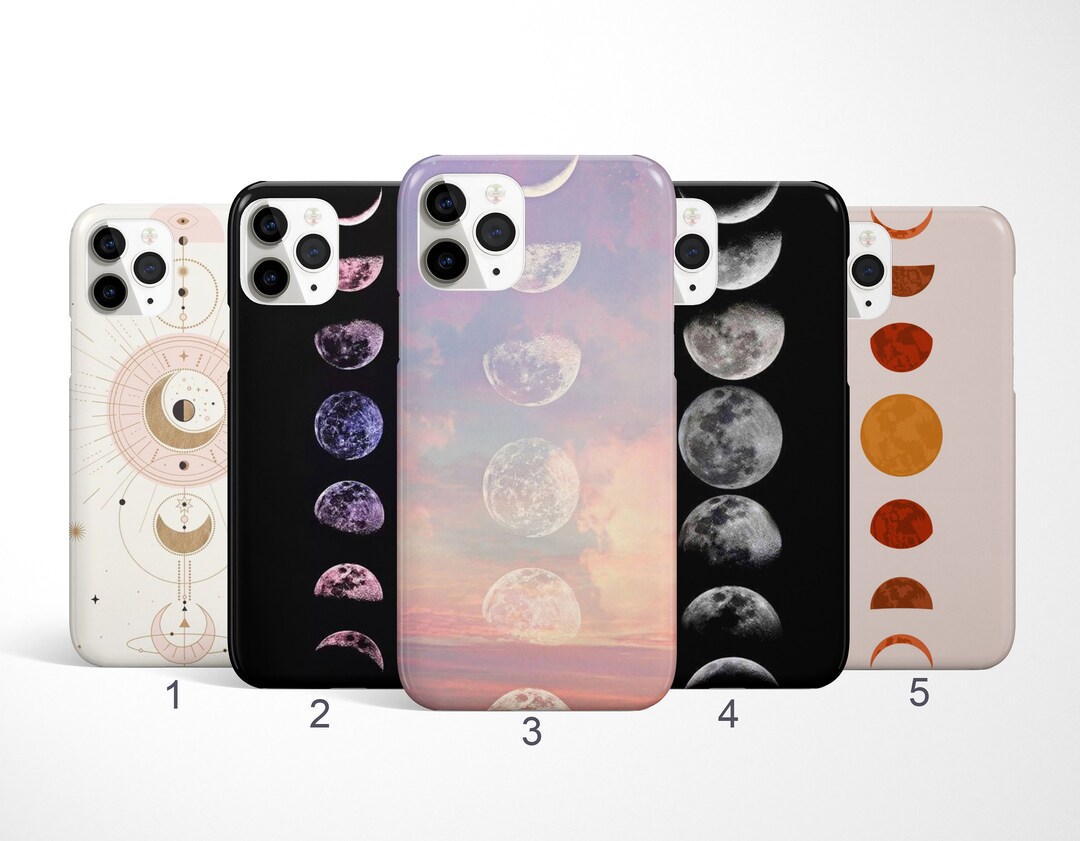 Moon Phases Phone Case Luna Cover for iPhone 16, 15, 14 Pro, Samsung ...