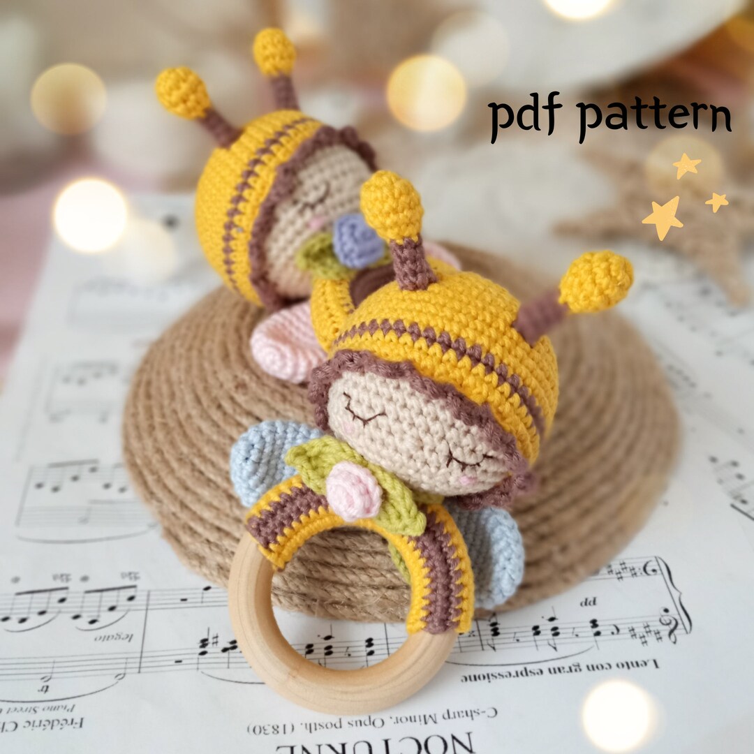 Crochet Baby Rattle Patern, Bee Crochet Patern, Crochet Rattle Bee ...
