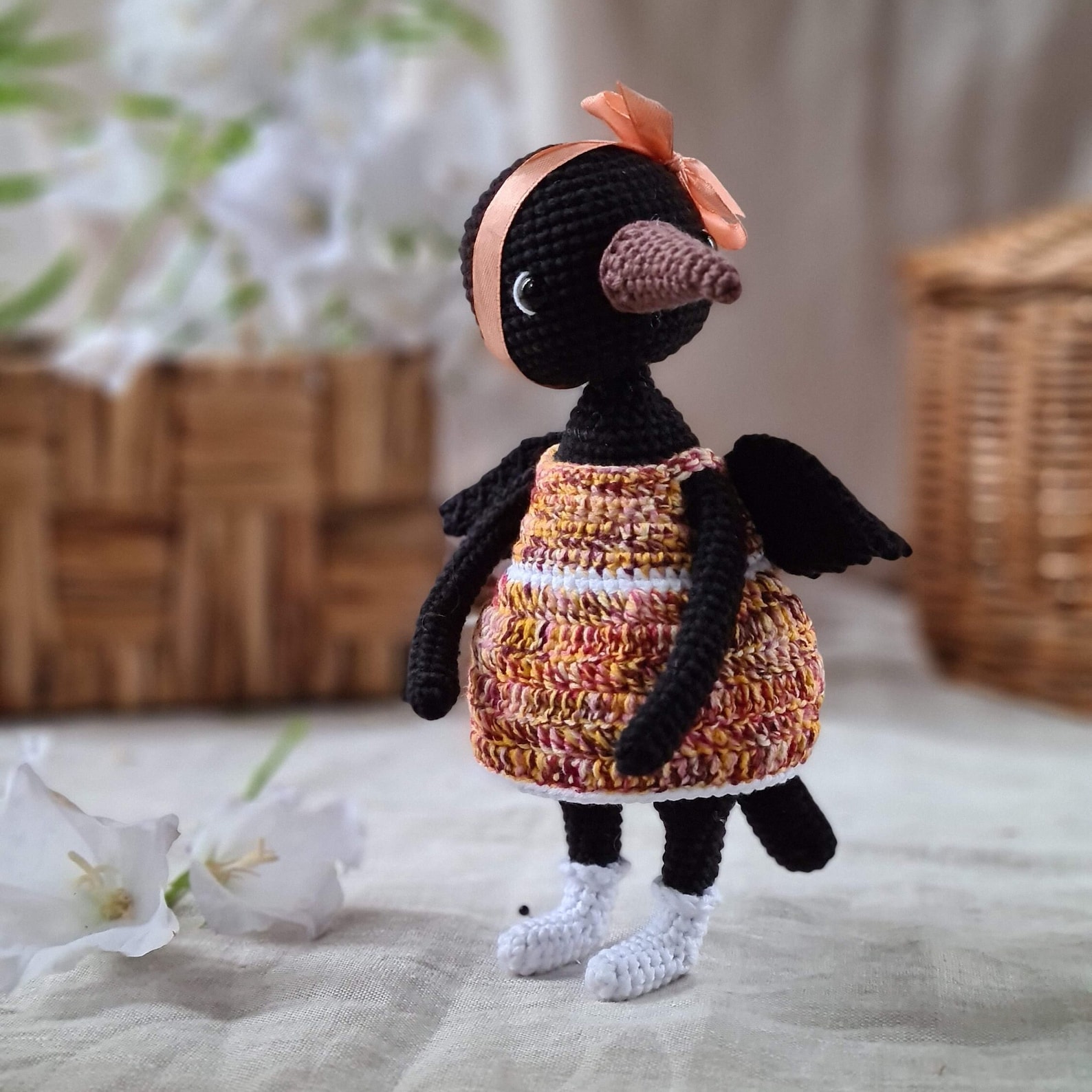 Crow Doll Crochet Pattern Halloween Amigurumi Doll Bird - Etsy