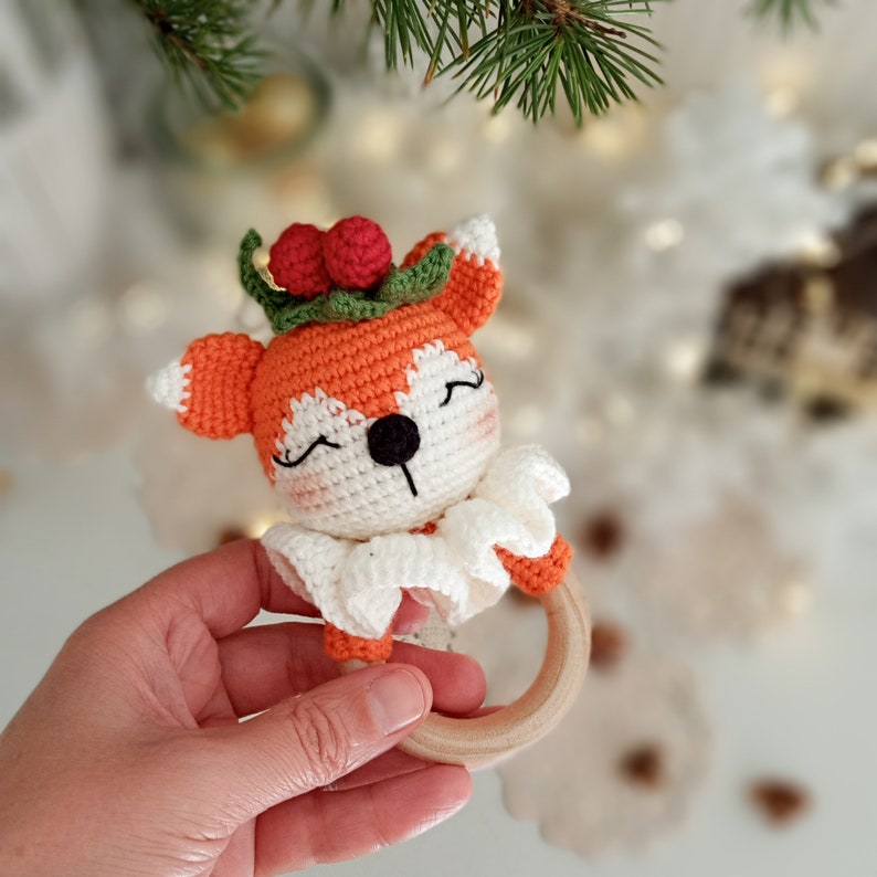 Fox Crochet Baby Rattle Pattern Christmas Crochet Fox - Etsy