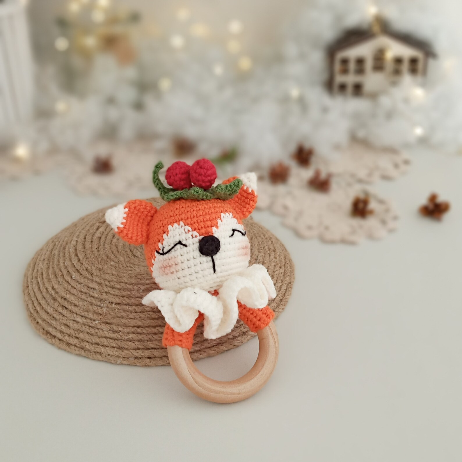 Fox Crochet Baby Rattle Pattern Christmas Crochet Fox - Etsy