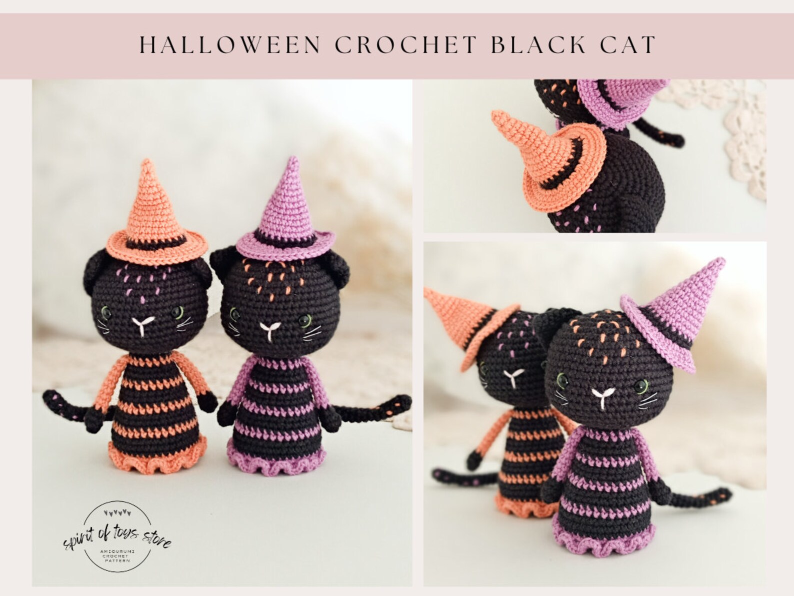 Halloween Crochet Black Cat Crochet Cat Pattern Halloween - Etsy