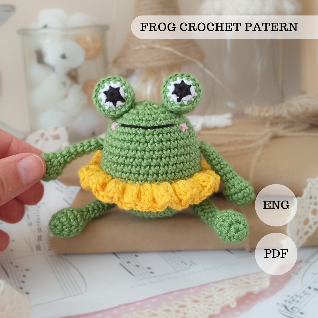Crochet Frog Pattern, Amigurumi Frog Toy, Mini Crochet Animals, Cute ...