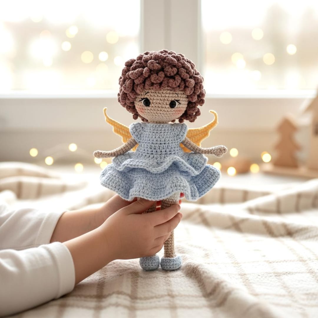 Crochet Doll Pattern, Cute Crochet Doll Wearing Dress, Amigurumi Doll ...