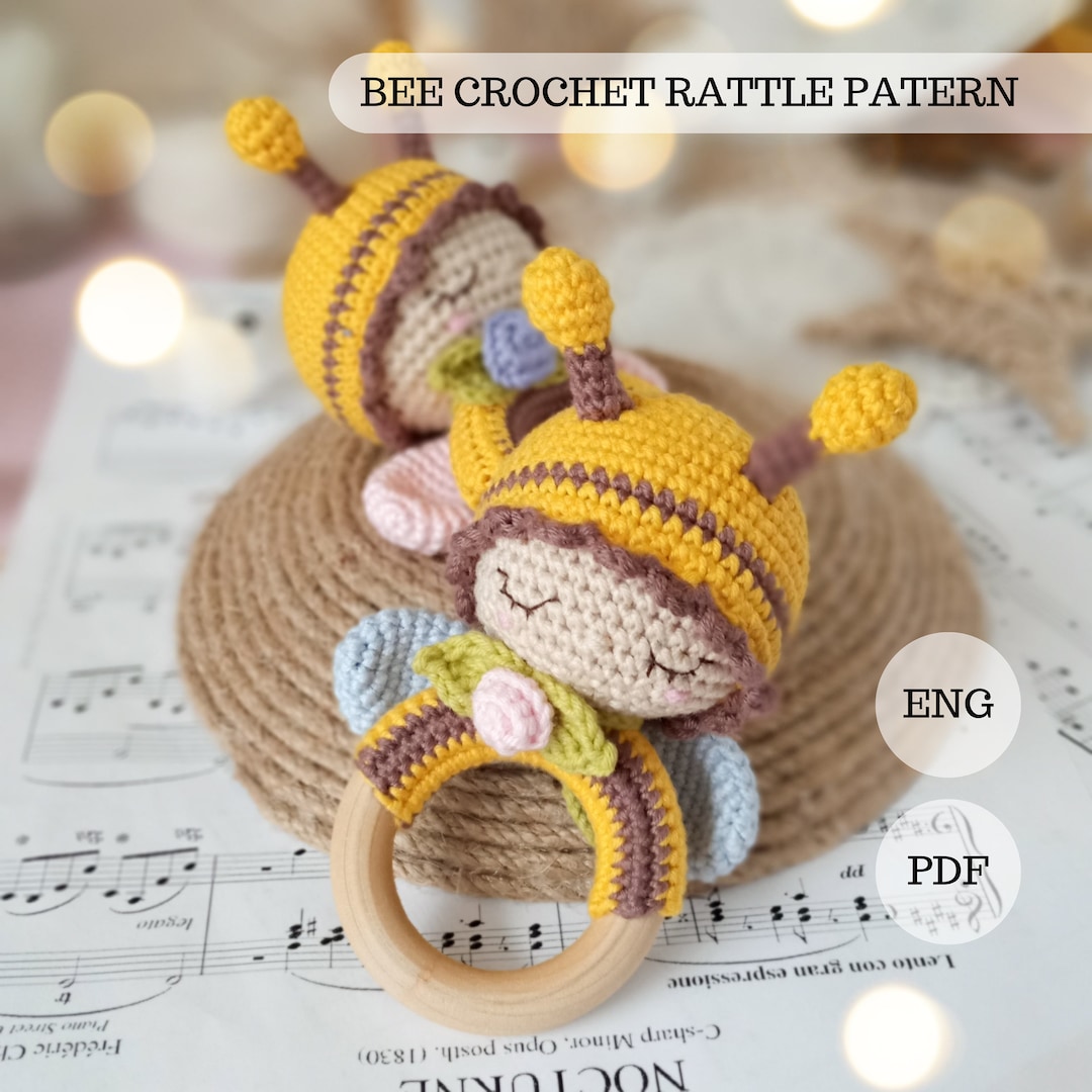 Crochet Baby Rattle Patern, Bee Crochet Patern, Crochet Rattle Bee ...