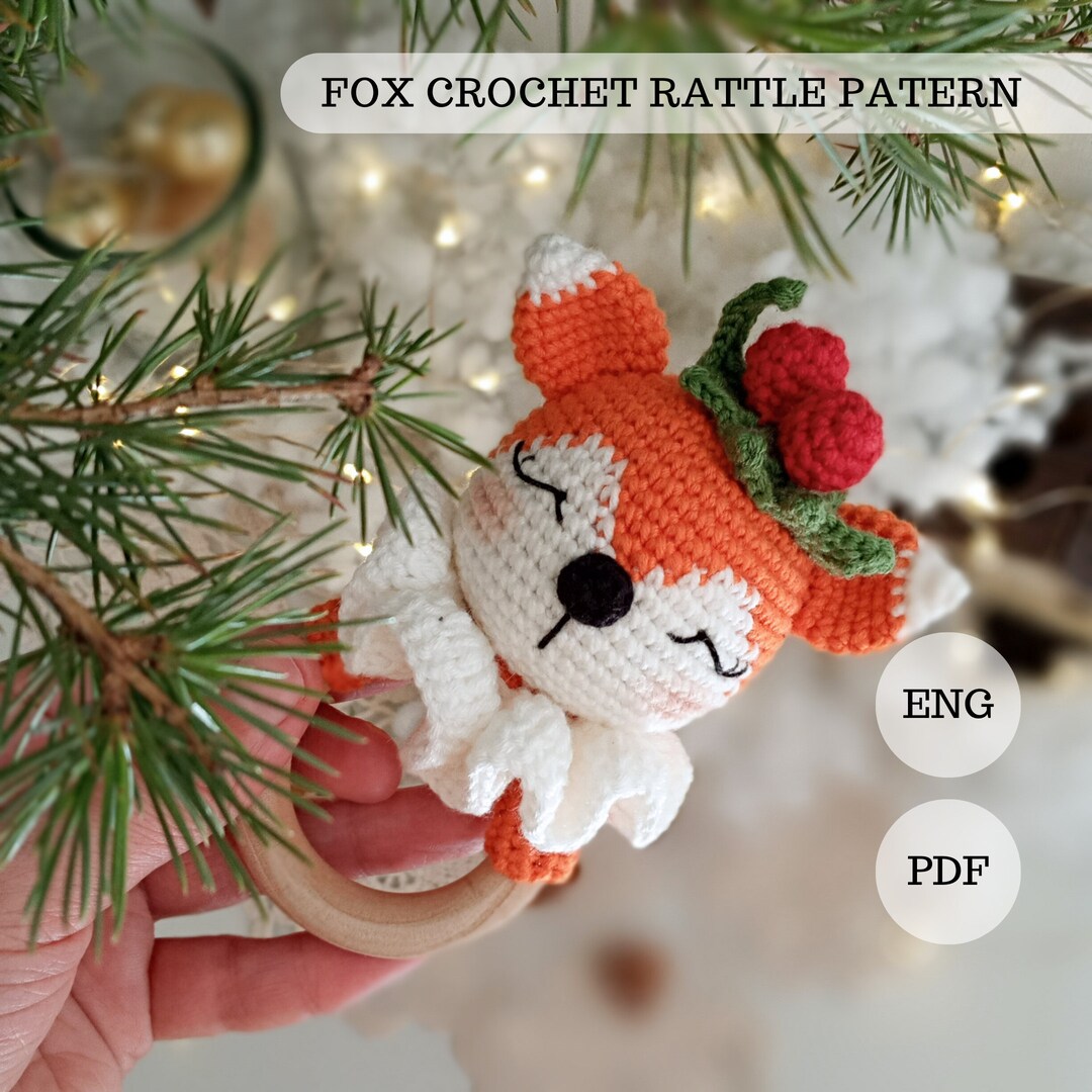 Fox Crochet Baby Rattle Pattern Christmas Crochet Fox - Etsy