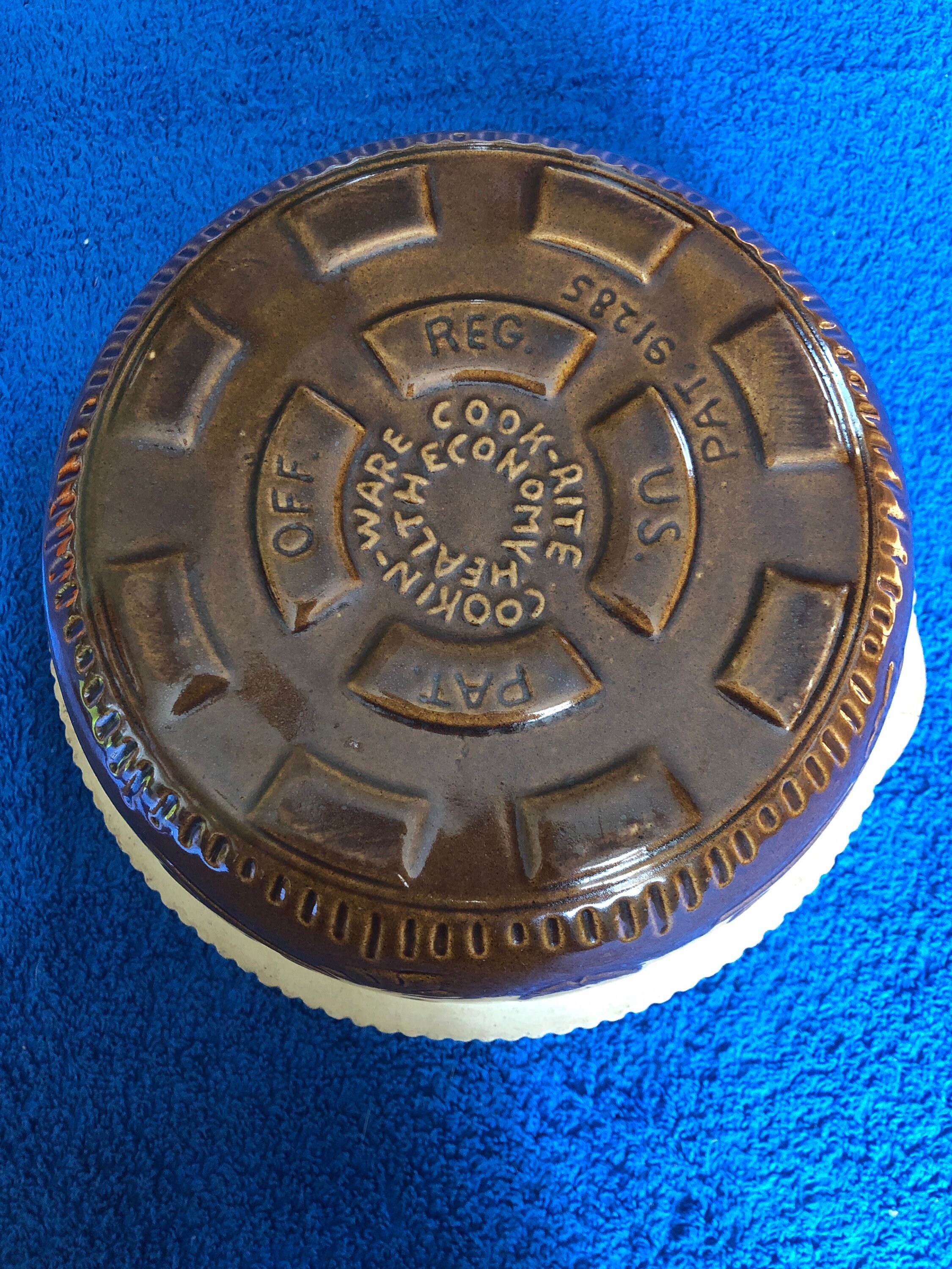 Cookin-ware Cook-rite Health Economy Serving Bowl, Patent 91285, Brown ...