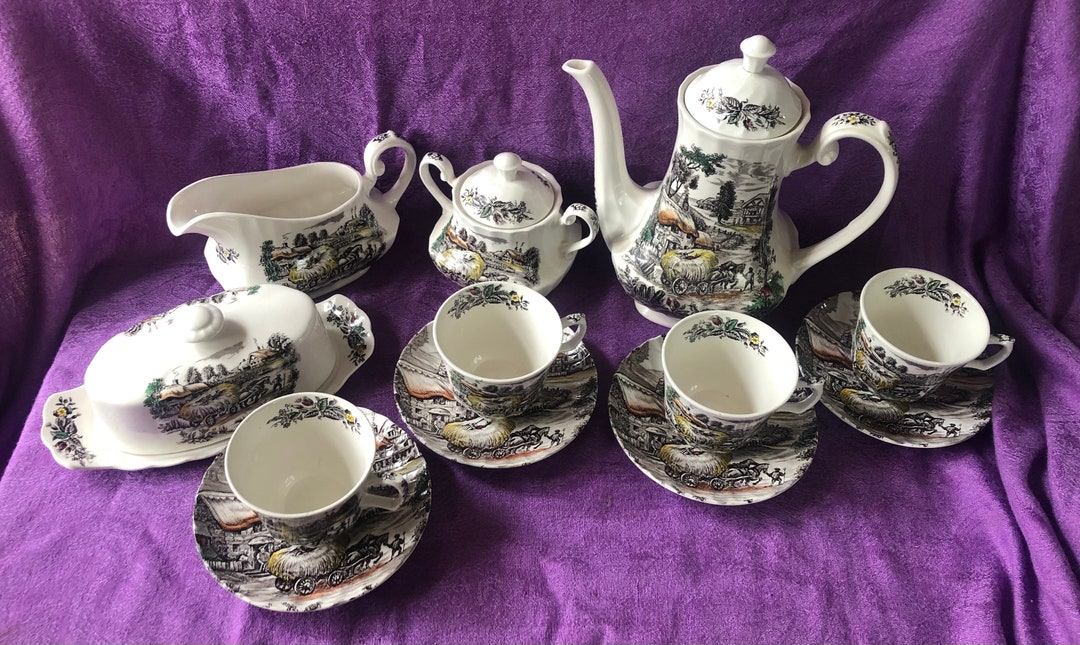 Yorkshire Ironstone Tea Set, Farm Scene, Late 1950-60s - Etsy