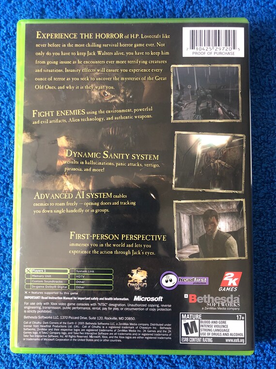 Call Of Cthulhu Dark Corners Of The Earth Xbox