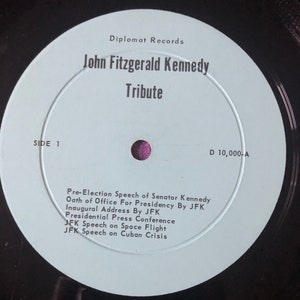 John Fitzgerald Kennedy, Vinyl Record, a Memorial Album, 1917 - 1963 ...