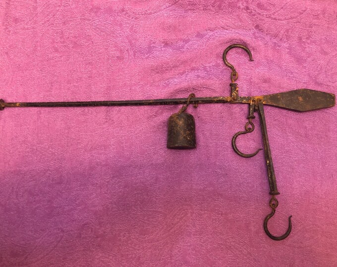 Antique Cast Iron Hanging Balance Scale for Farm Cotton Tobacco 1800s ...