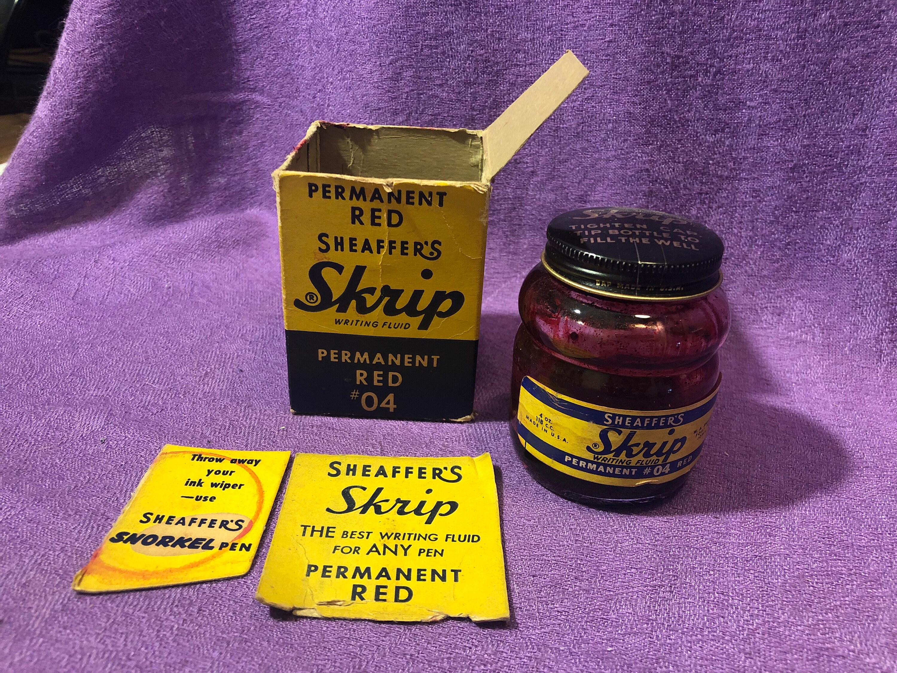 Sheaffer Ink, Skrip Ink, Partial Bottle, 4 Ounce Bottle, Permanent Red ...