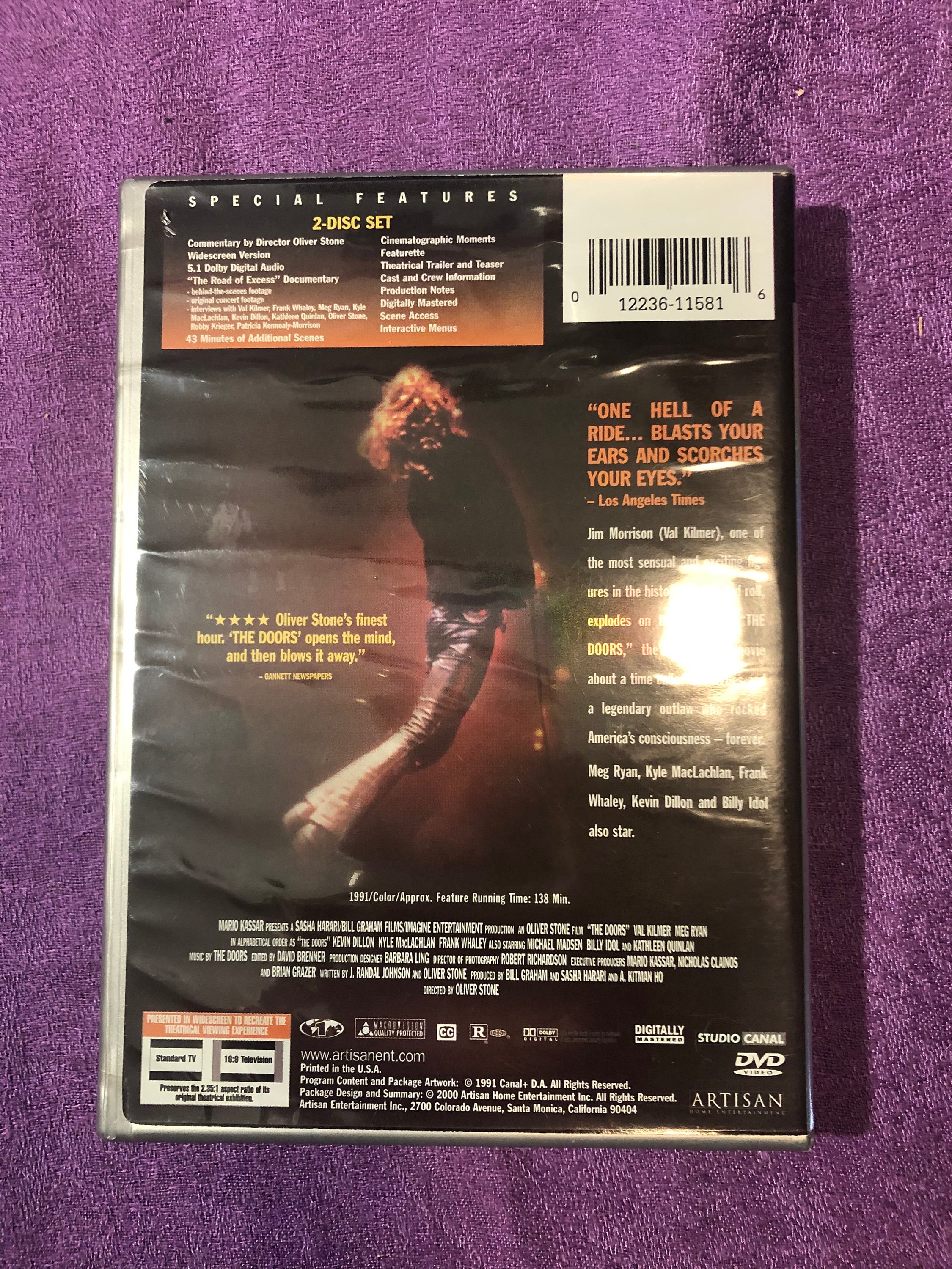 The Doors DVD Special Edition 2 Disc Set 1991 - Etsy