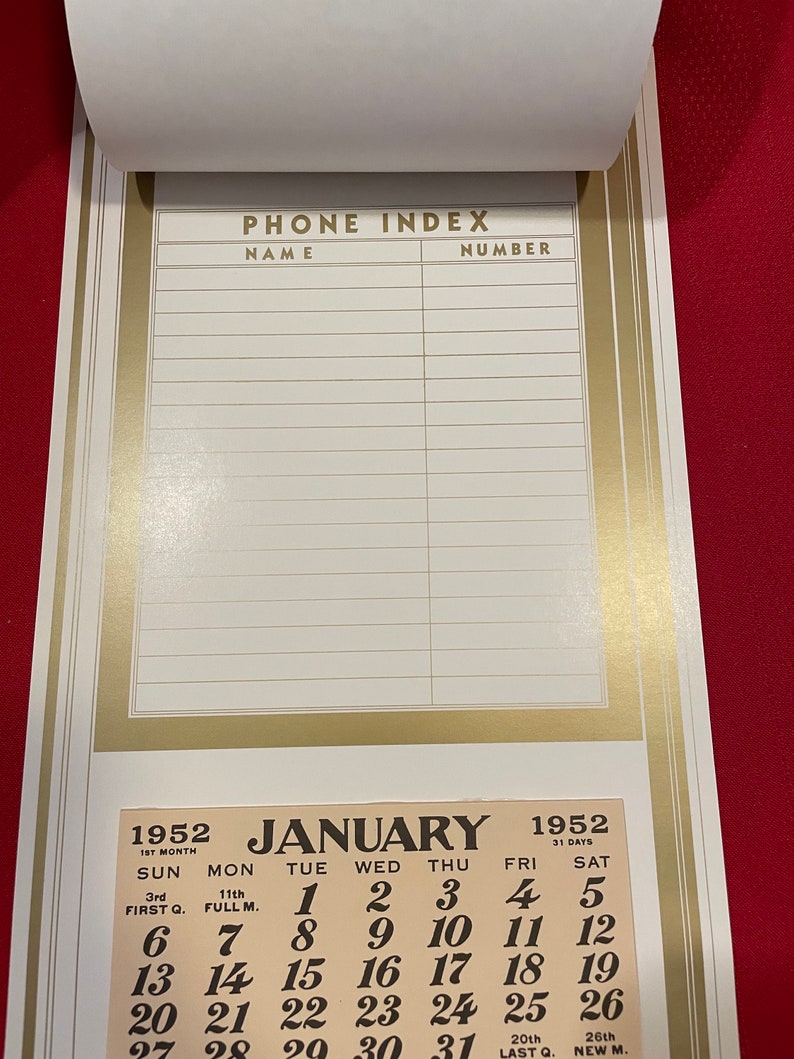 Vintage Original Arthur E. Frahm first Day of School 1952 Calendar - Etsy