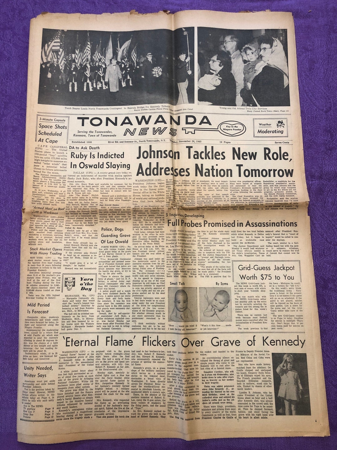 Tonawanda Newspaper, November 26, 1963, Johnson Tackles New Role, Ruby ...