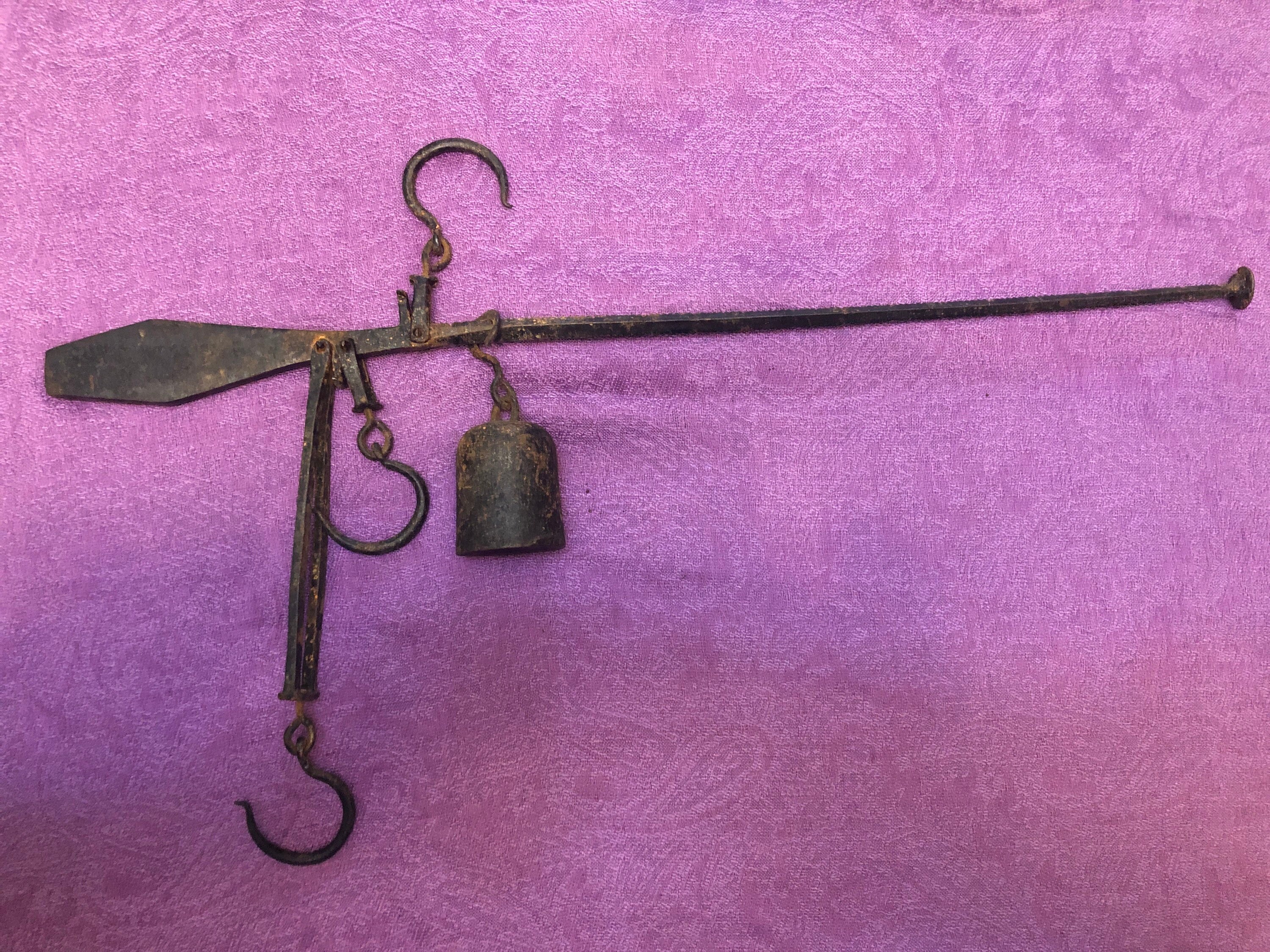 Antique Cast Iron Hanging Balance Scale for Farm Cotton Tobacco 1800s ...