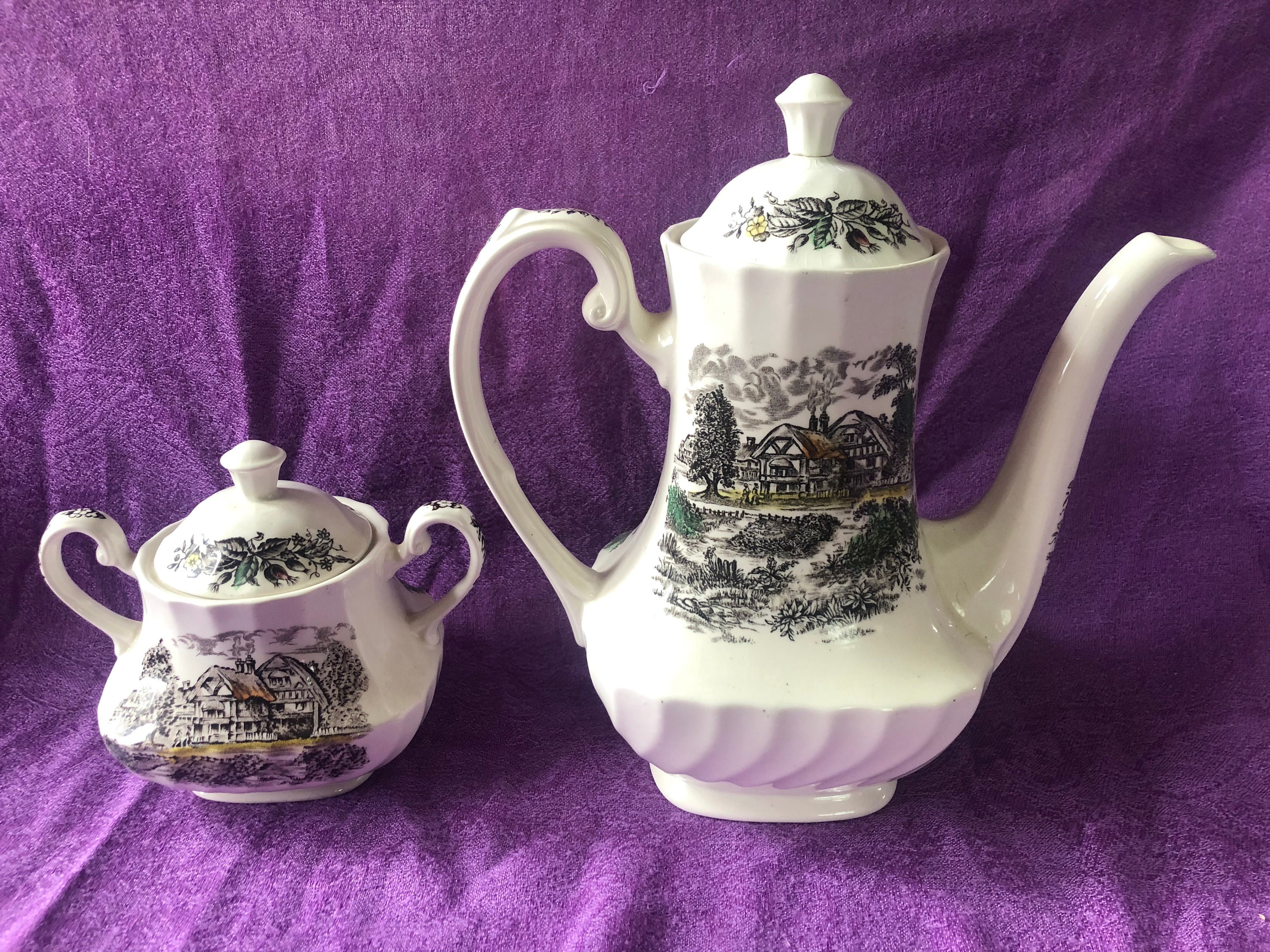 Yorkshire Ironstone Tea Set, Farm Scene, Late 1950-60s - Etsy