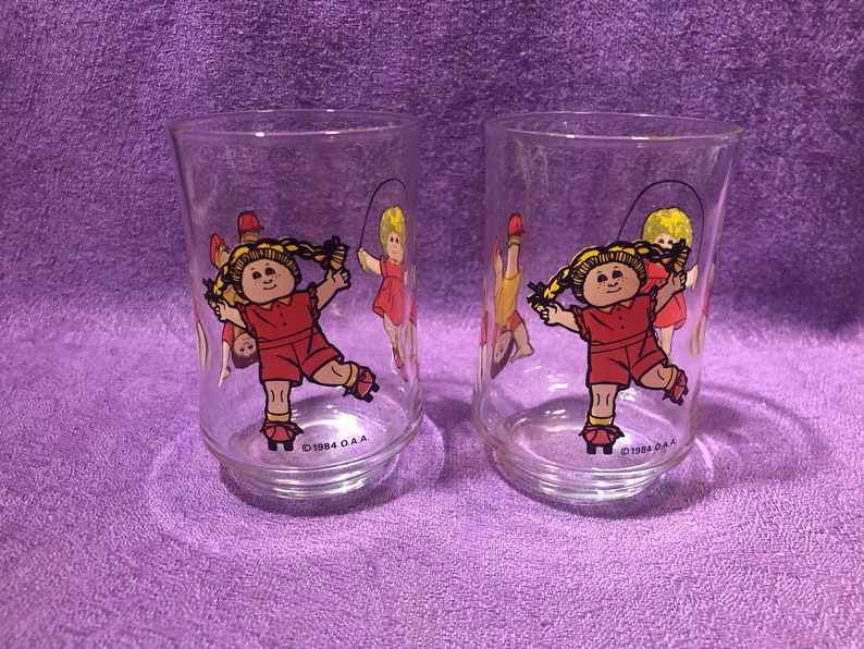 Cabbage Patch Kids, Drinking Glasses X 2, Vintage Glass, 1984, Retro 1980's - Etsy