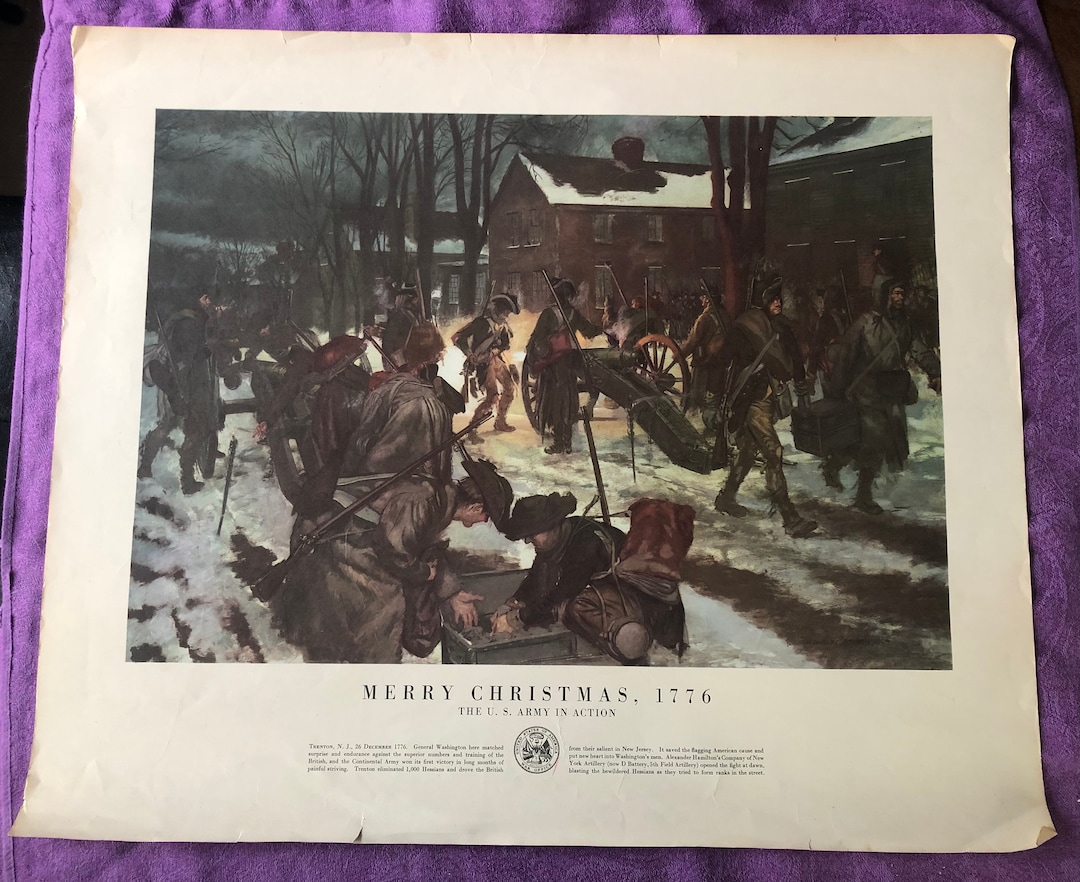 Merry Christmas, 1776, the US Army in Action Print Poster, 1950s - Etsy
